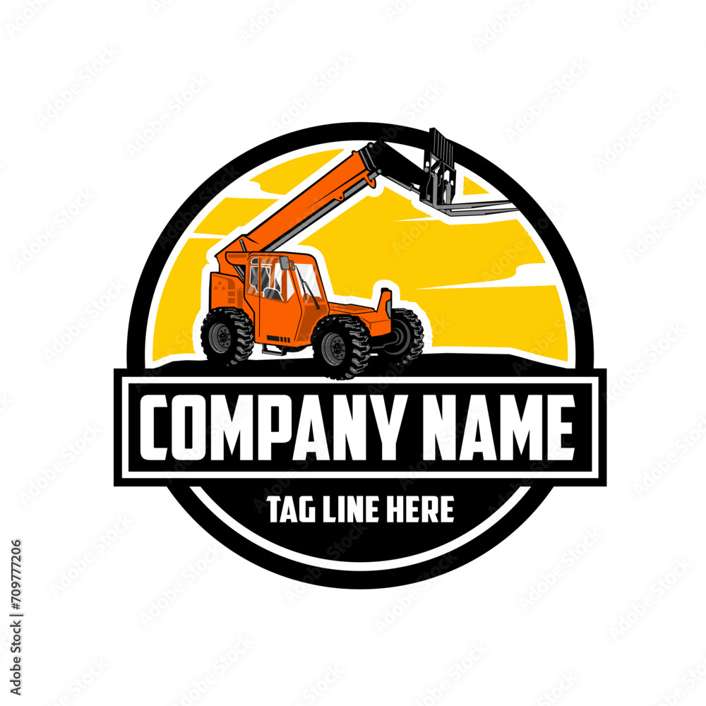 Telehandlers Forklifts logo vector image Stock Vector | Adobe Stock