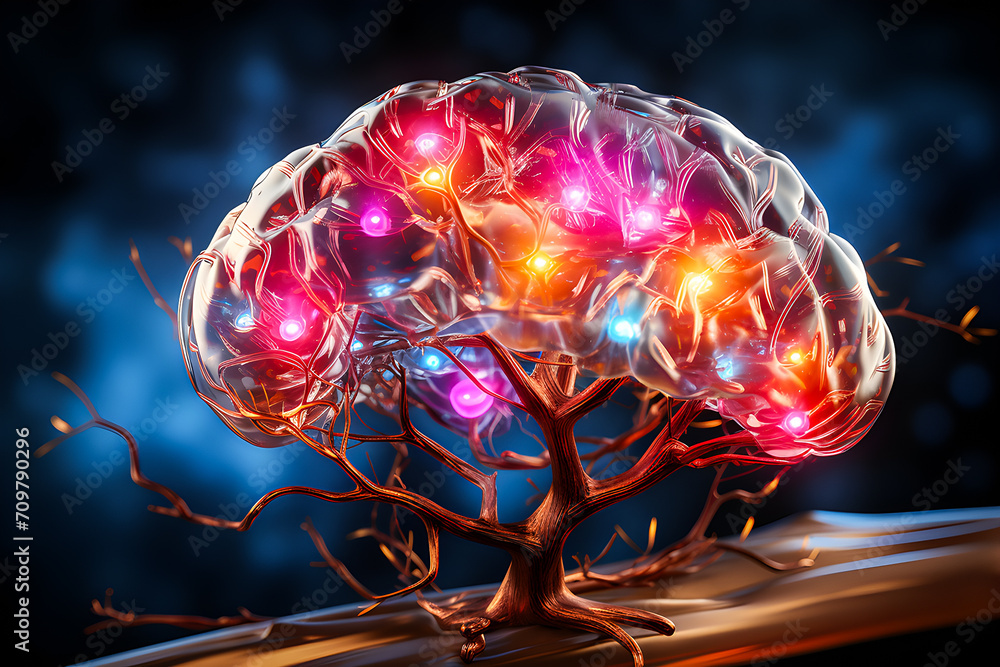 Fantastic neural model of the human brain, scientific concepts 3D ...