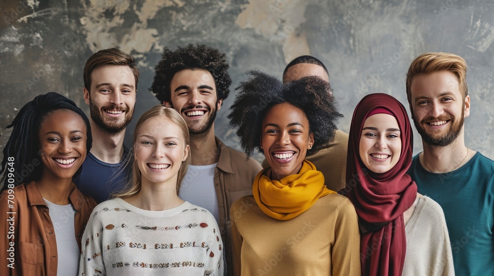 United in Smiles. A Heartwarming Image of People from Different ...