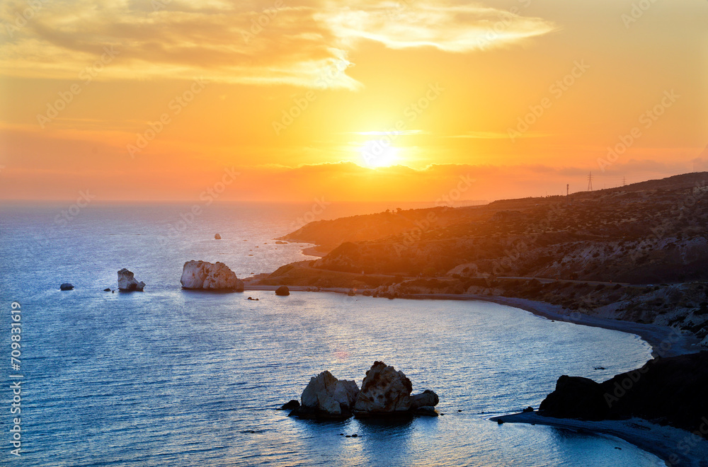 Aphrodite's Rock, Cyprus. According to one legend, this rock is the ...