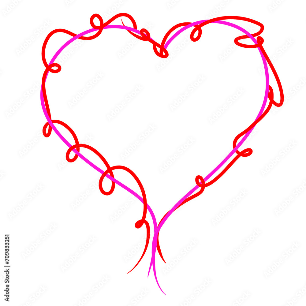 pink heart element icon on transparent background, heart symbol pink ...