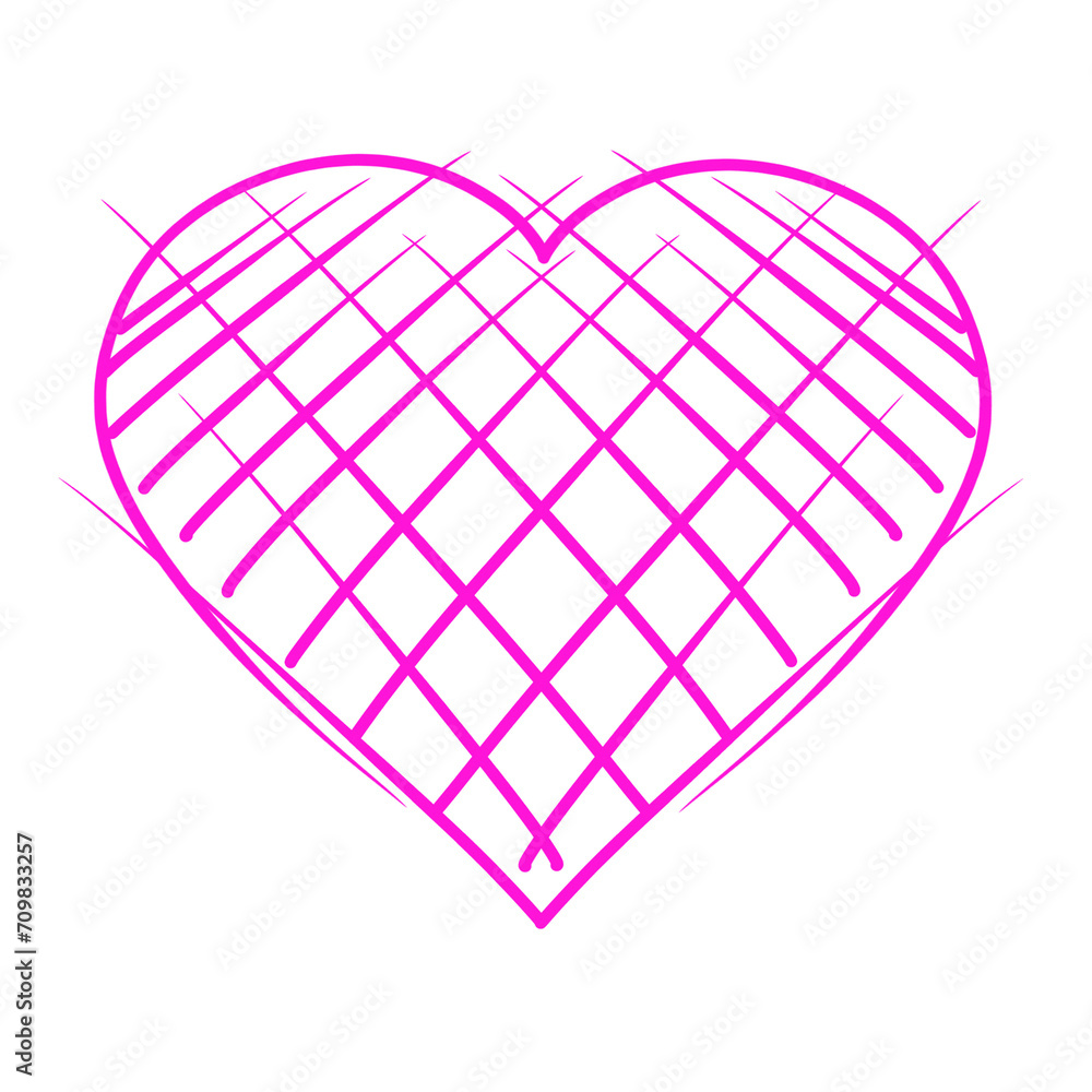 pink heart element icon on transparent background, heart symbol pink ...