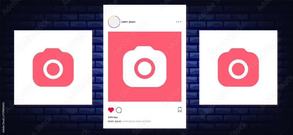 Vetor de Instagram post frame mockup template. social media and social ...
