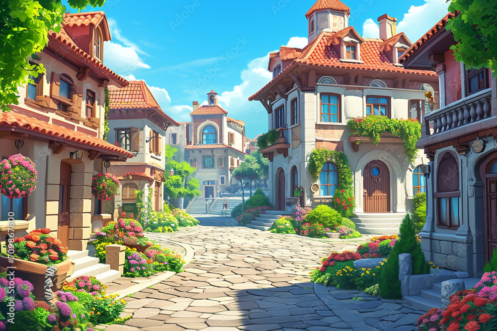 Game background 3d stylish architecture illustration Stock Illustration ...