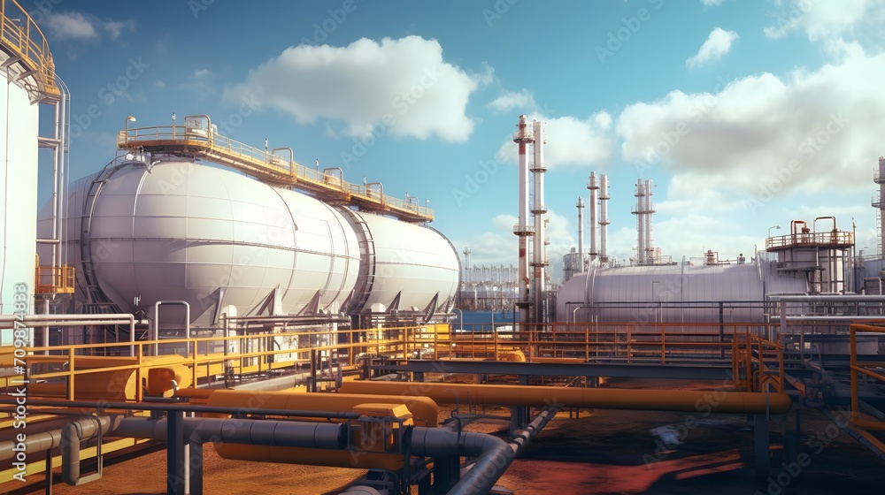 Gas turbine electrical power plant. Global energy crisis concept ...