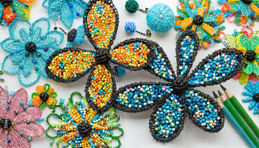 Beaded Pipe Cleaner flowers and dragonflies. Easy spring kids crafts ...