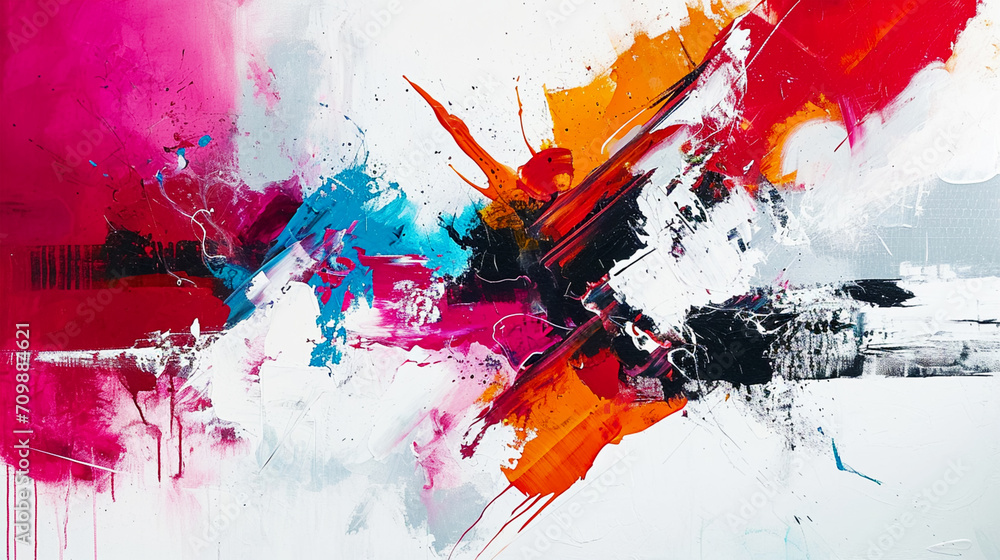 It is a work of abstract expressionism, executed with dynamic brush ...