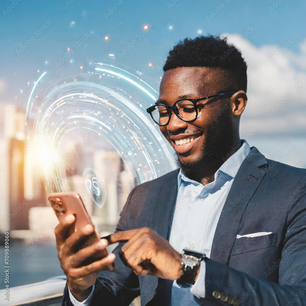 Fast internet connection speedtest bandwidth network technology, Man ...