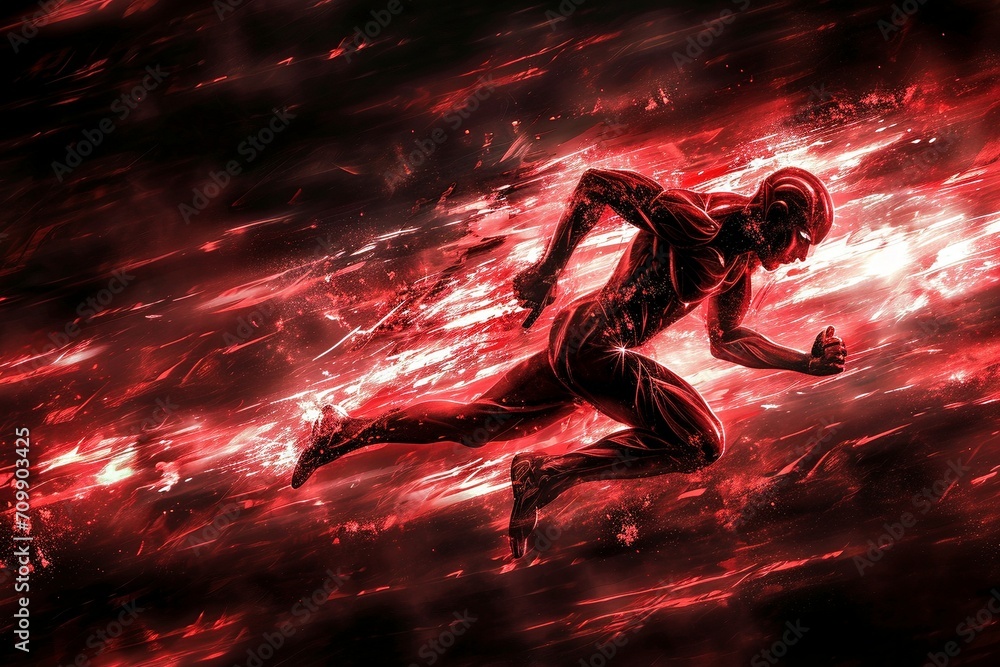 Liquid Stride: Runner Wallpaper with Glimmering Light Effects, Intense ...