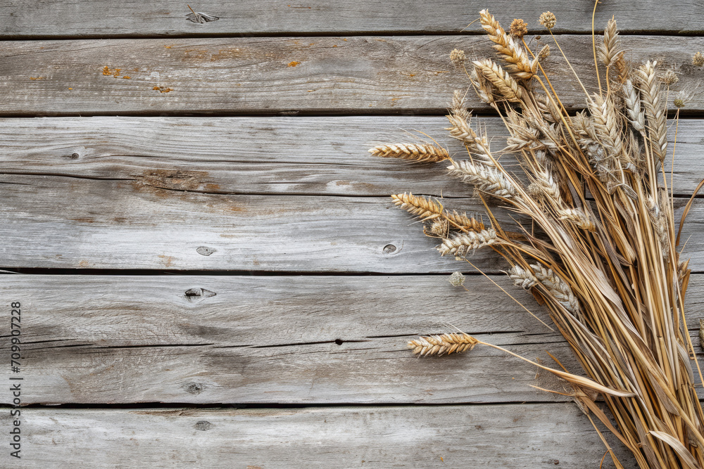 Rustic wooden background with a Lammas theme and many wooden slats ...