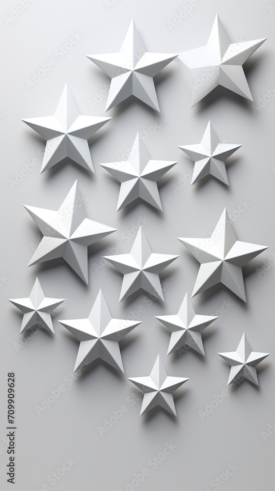 White star shapes, on a light gray background created with Generative ...