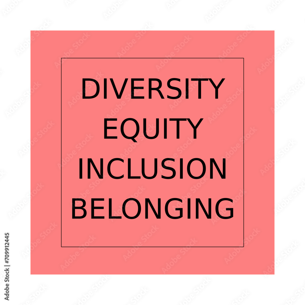 DEIB letters on colored square background. Diversity, equity, inclusion ...