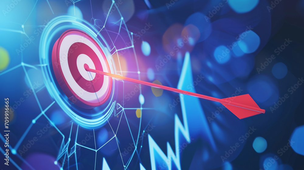 Futuristic business and Technology, Manager show the business goal ...