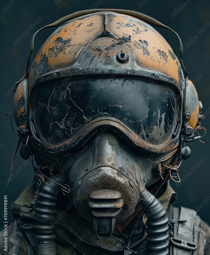 Vintage war pilot mask, gas mask and goggles, apocalypse Air force ...
