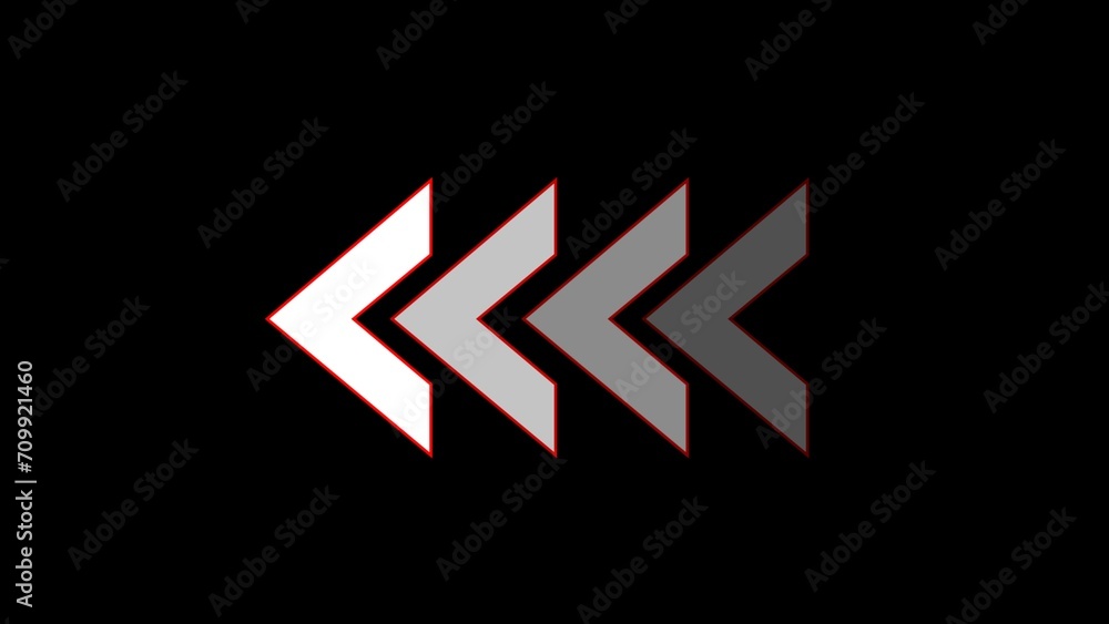White color left chevron arrow. Flashing neon icon to the left arrow ...