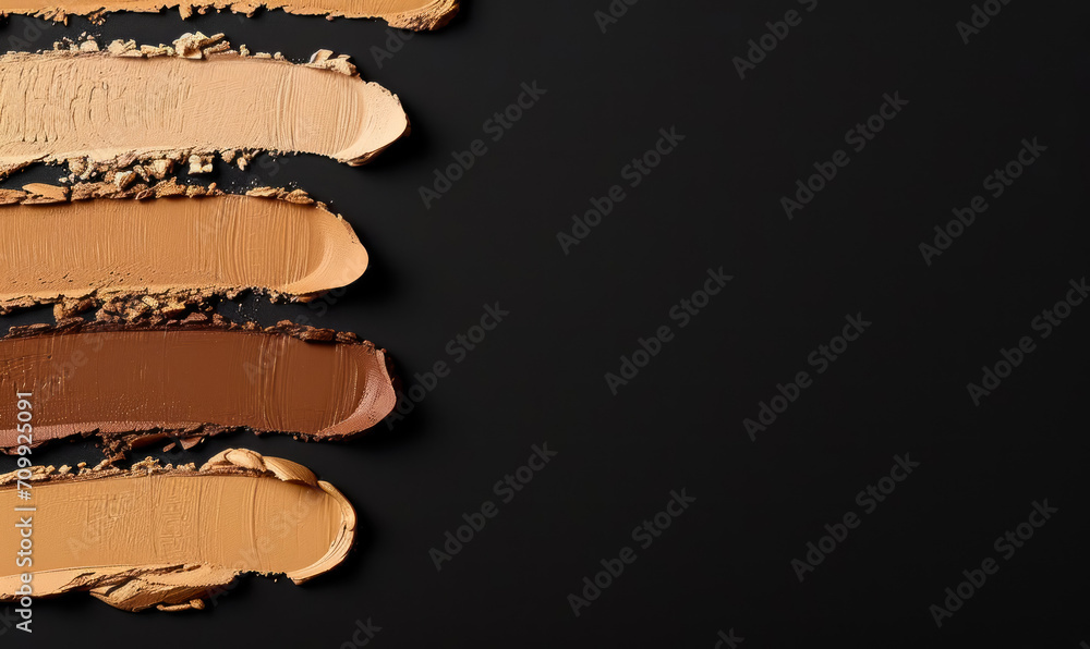 gradient color skin base foundation swatches on dark background Stock ...