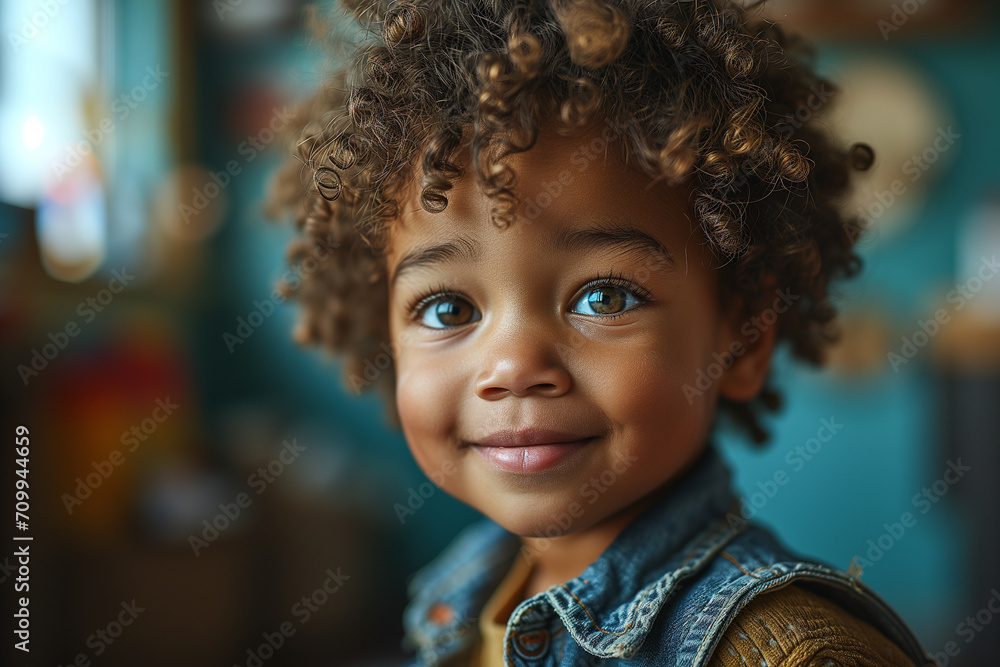 Portrait of a little boy with freckles on his face. Happy boy with ...