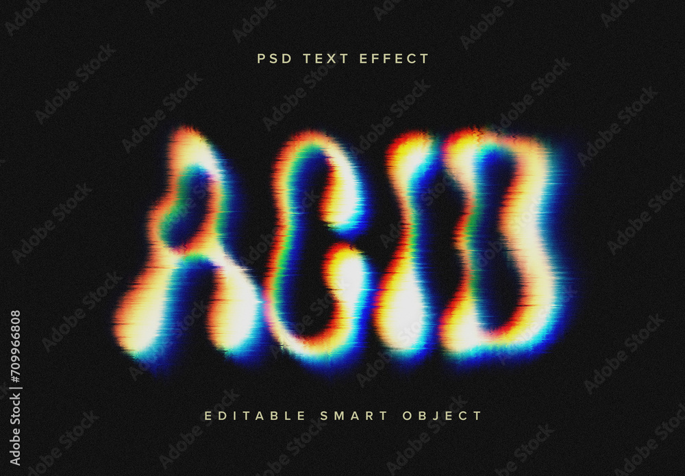 Colourful Distorted Glitch Text Effect Mockup Stock Template | Adobe Stock