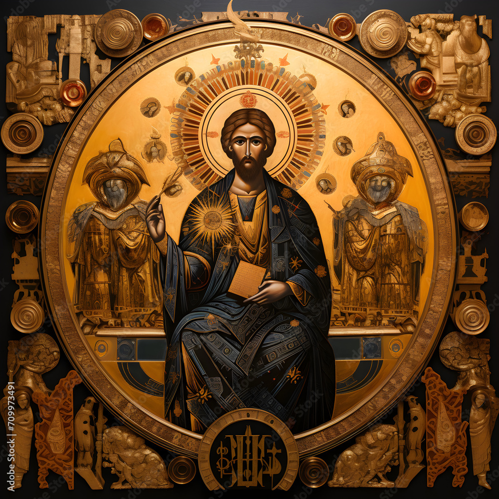 Coptic orthodox traditional icon of Jesus Christ, the Pantocrator ...