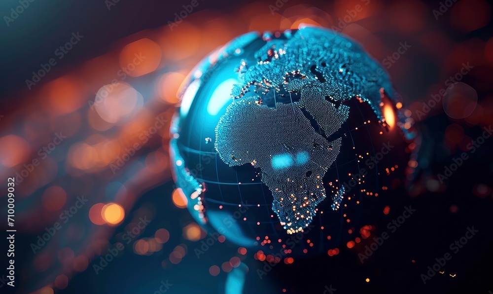 represents the global economic landscape. showcasing digital ...