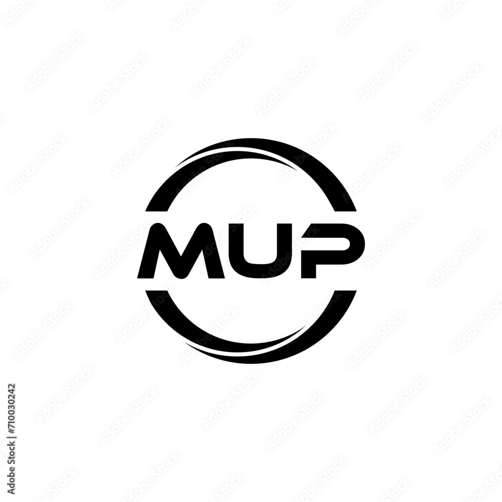MUP letter logo design with white background in illustrator, cube logo ...