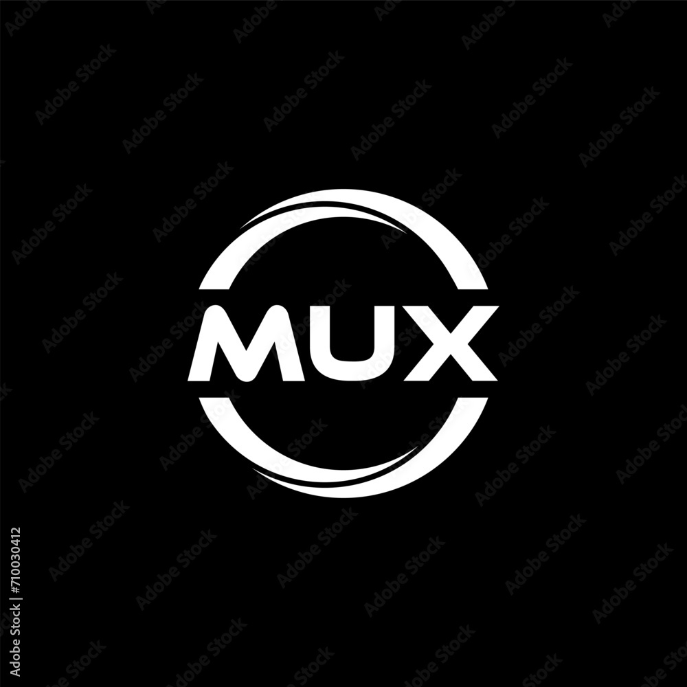MUX letter logo design with black background in illustrator, cube logo ...