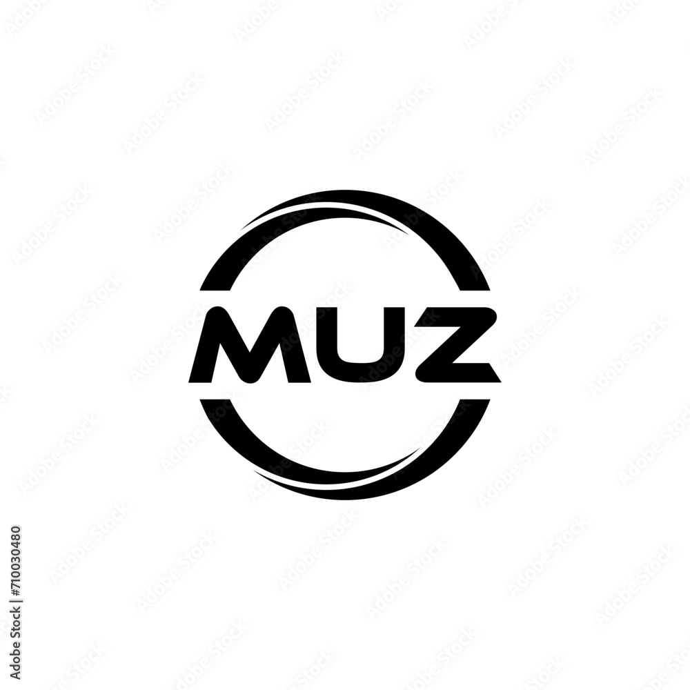 MUZ letter logo design with white background in illustrator, cube logo ...