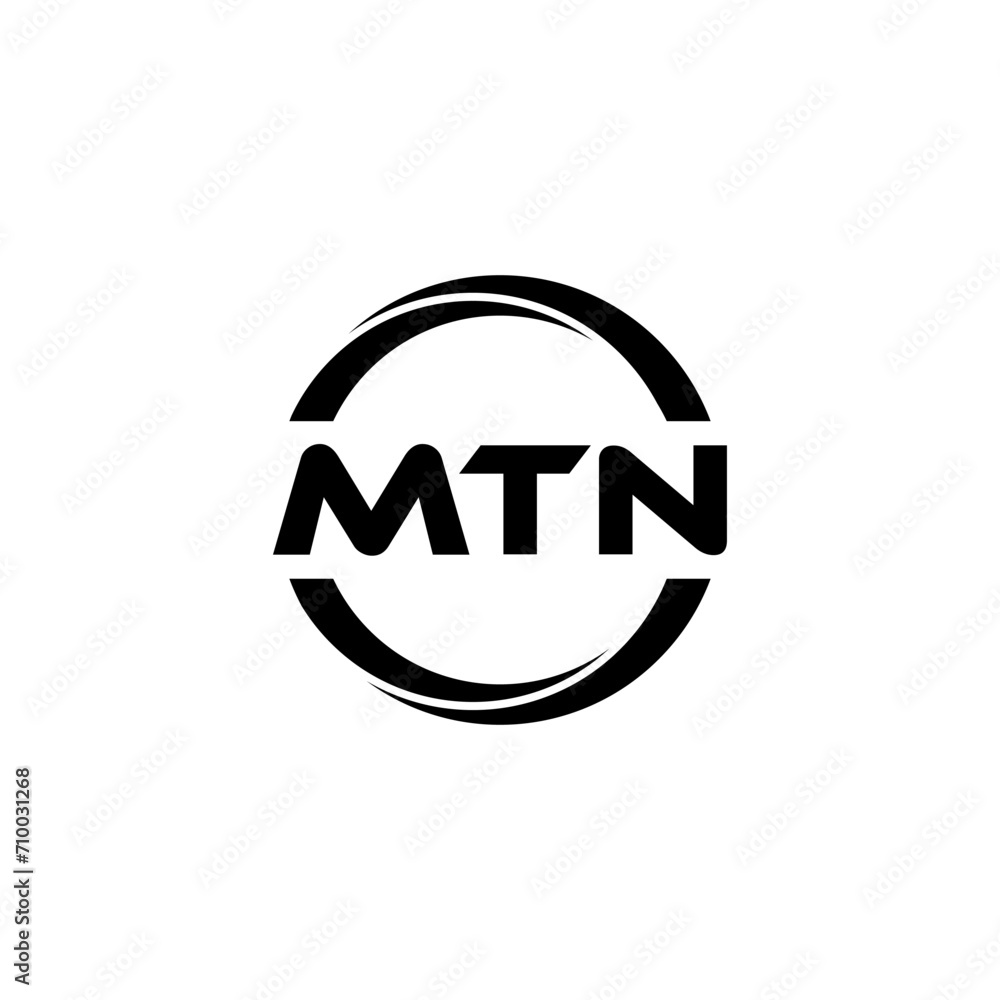 MTN letter logo design with white background in illustrator, cube logo ...