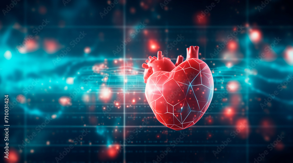 Heartbeat line transforming into a digital AI code, AI role in real ...