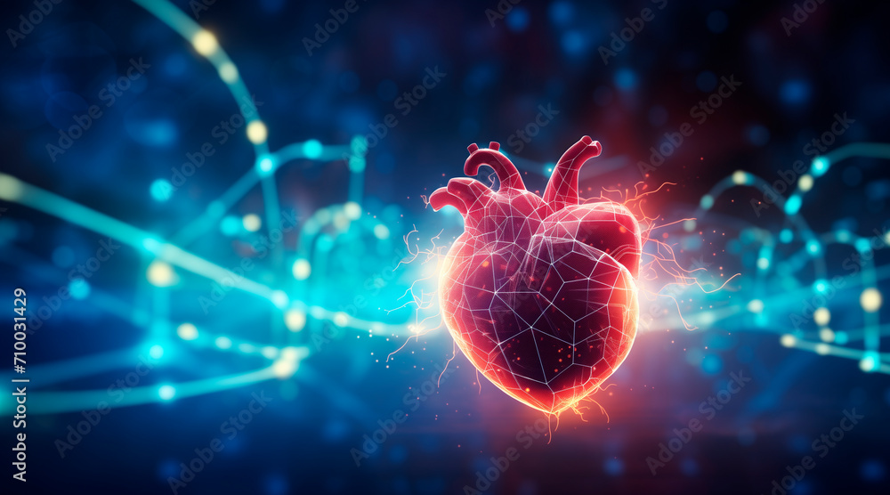 Heartbeat line transforming into a digital AI code, AI role in real ...