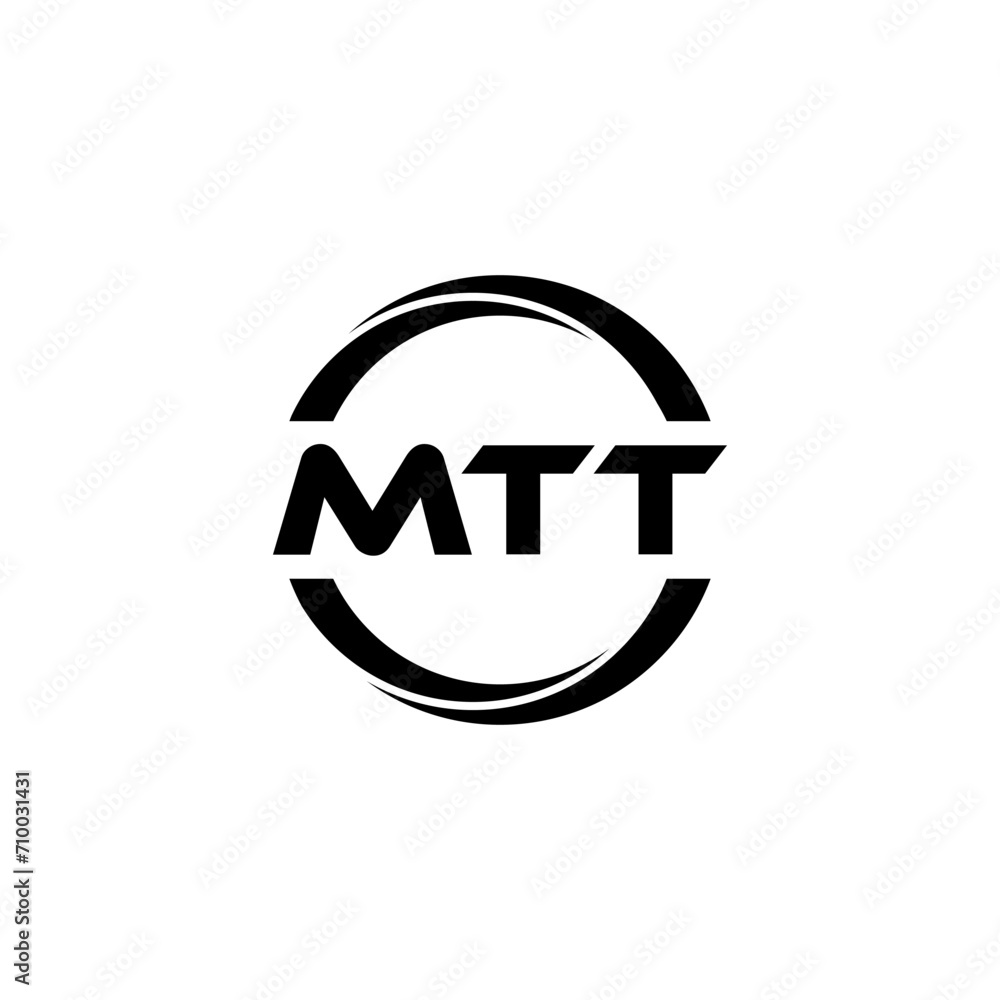 Vettoriale Stock MTT letter logo design with white background in ...