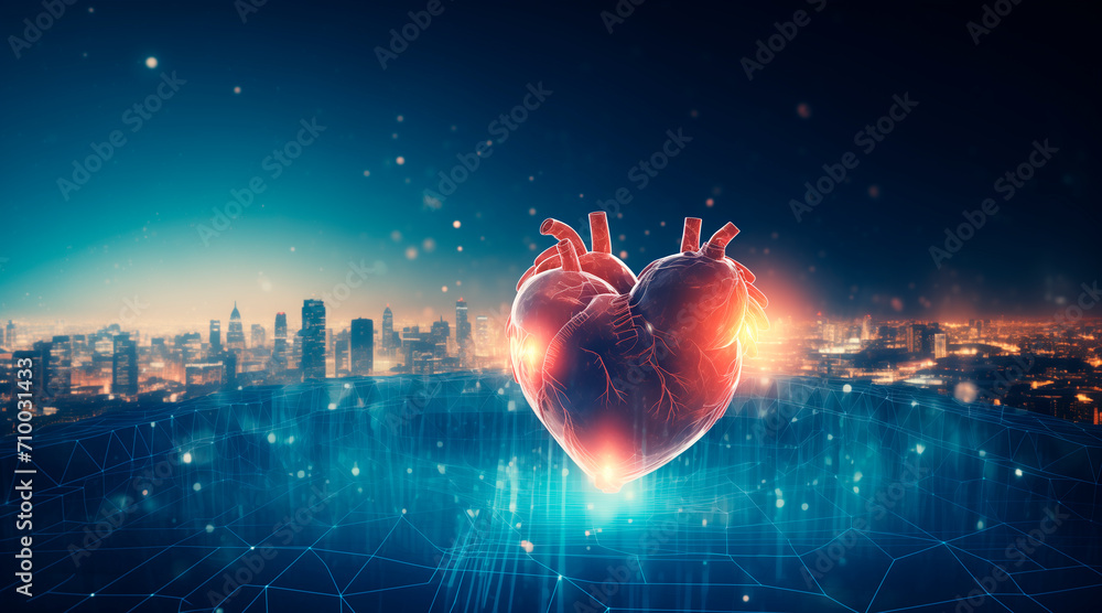 Heartbeat line transforming into a digital AI code, AI role in real ... Heartbeat line transforming into a digital AI code, AI role in real ...