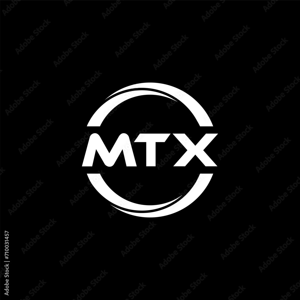 MTX letter logo design with black background in illustrator, cube logo ...