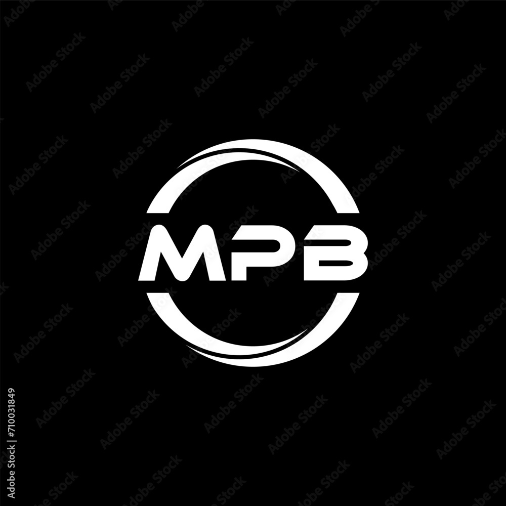 MPB letter logo design with black background in illustrator, cube logo ...