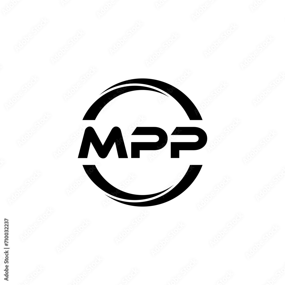 MPP letter logo design with white background in illustrator, cube logo ...