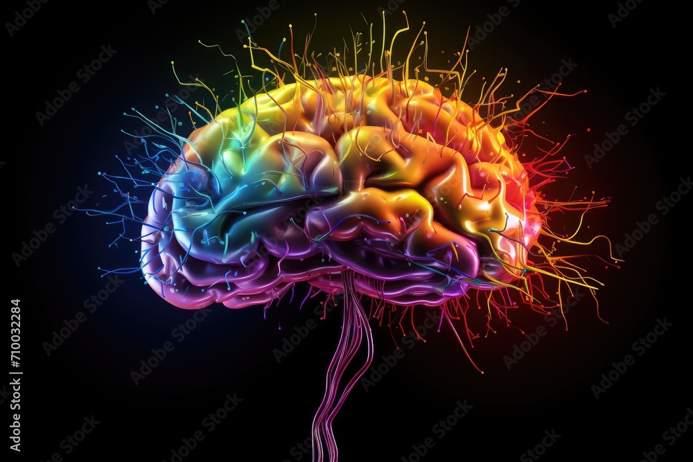 Colorful Brain Axon with Neural pathways shape cognitive abilities in ...