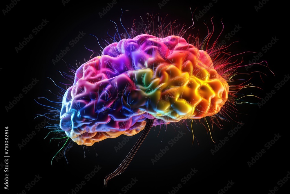 Colorful Brain Axon with Neural pathways shape cognitive abilities in ...