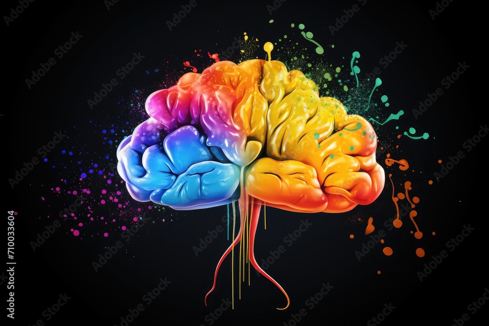 Colorful Neural crest neuronal development. Neuronal apoptosis brain ...