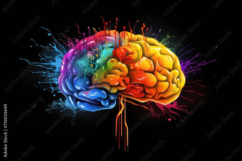 Colorful Neural crest neuronal development. Neuronal apoptosis brain ...