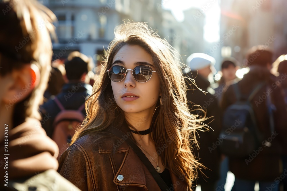 aesthetic a crowd on the street with the use of a low shutter speed and ...