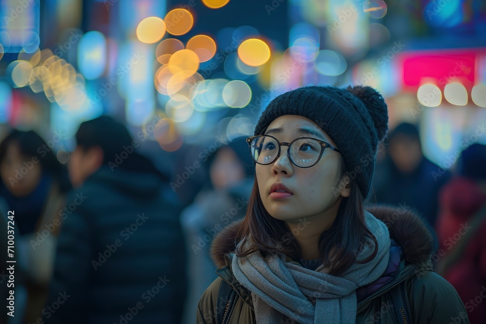 aesthetic a crowd on the street with the use of a low shutter speed and ...