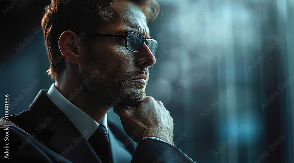 Business success through a powerful background, Business leaders in ...
