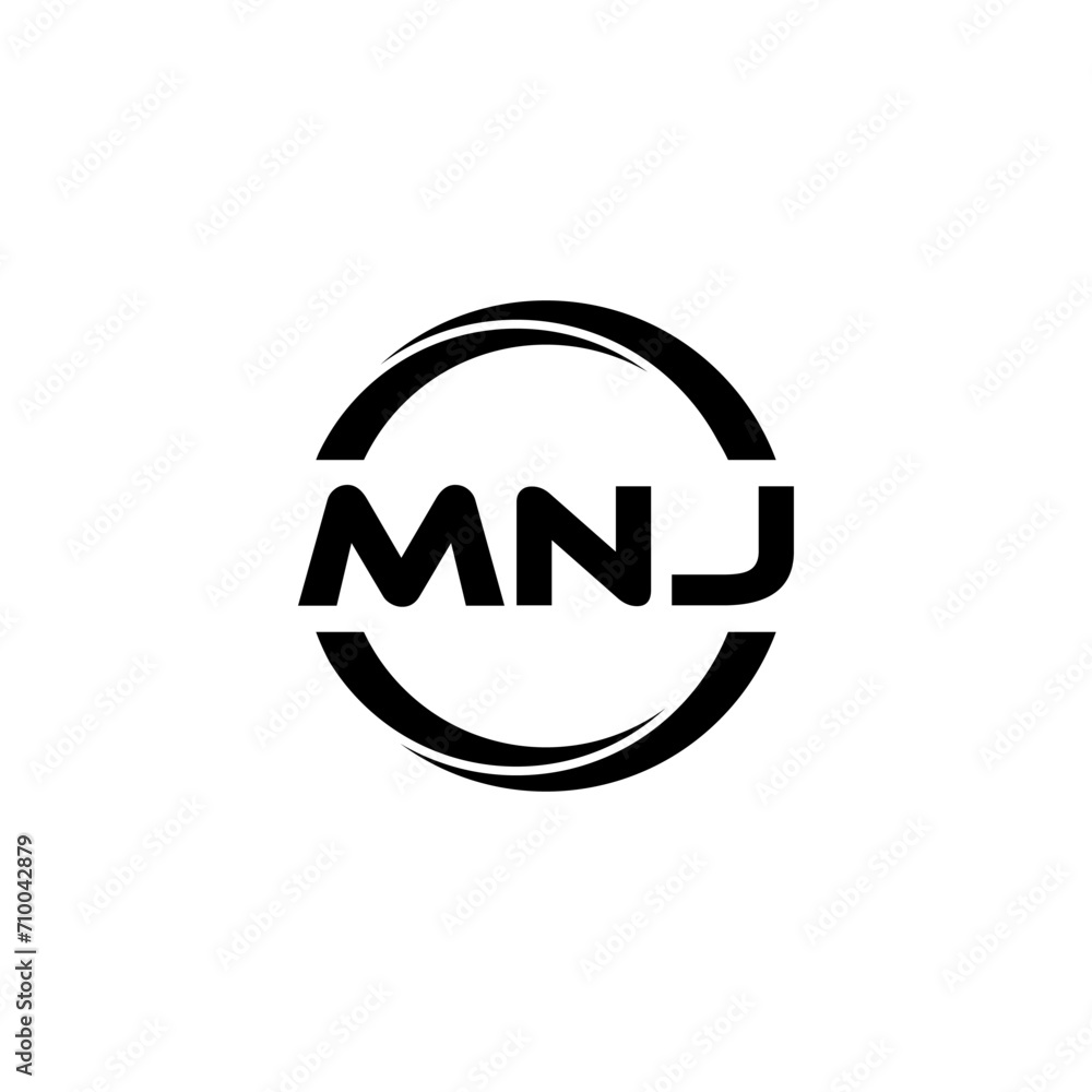 MNJ letter logo design with white background in illustrator, cube logo ...