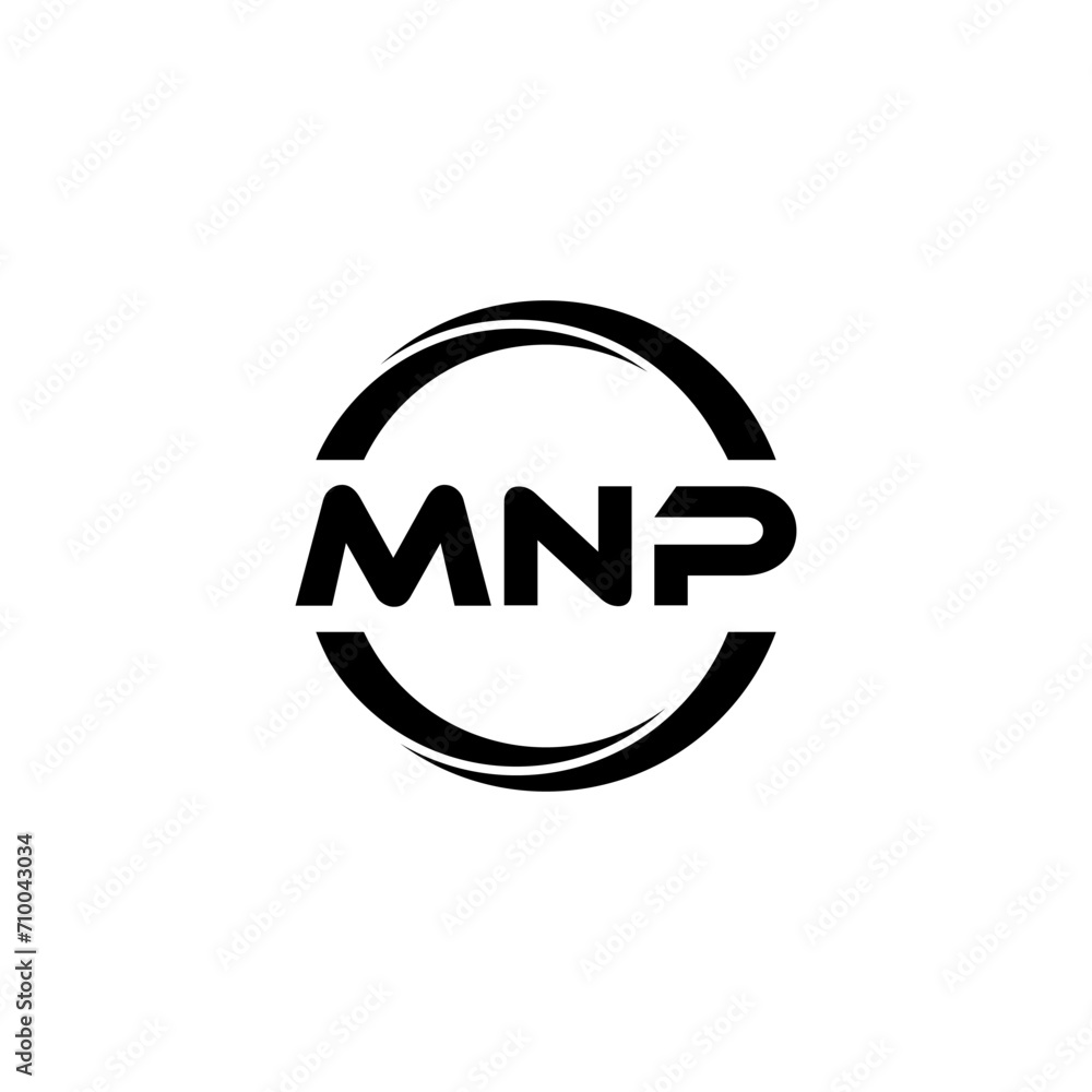 MNP letter logo design with white background in illustrator, cube logo ...