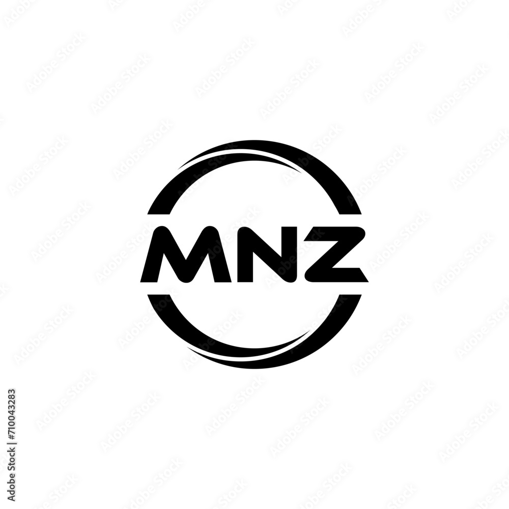 MNZ letter logo design with white background in illustrator, cube logo ...