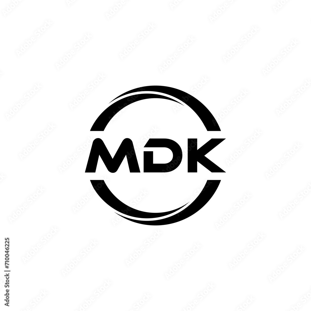MDK letter logo design with white background in illustrator, cube logo ...