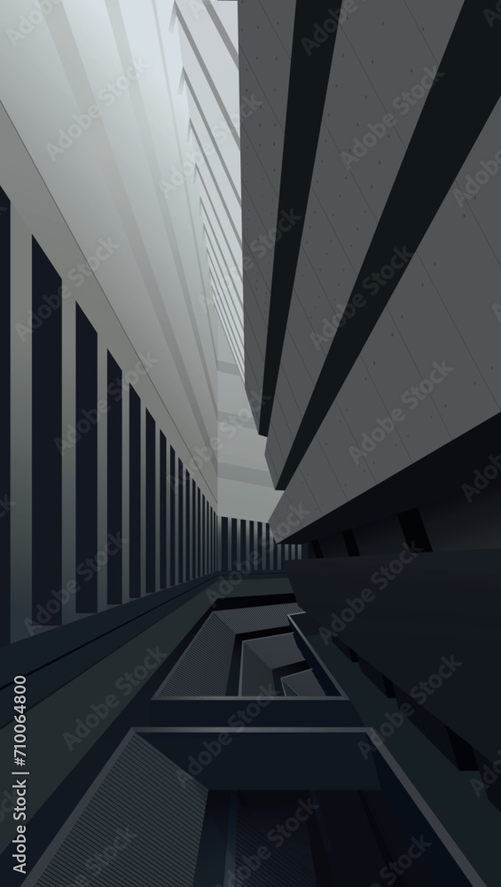 Brutalism architecture. Social media banners. Abstract brutalistic ...