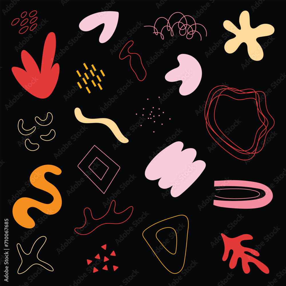 Abstract geometric shapes. Figures of arbitrary form. Linear shapes ...