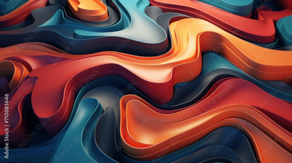 Abstract 3d Colorful Layered Shapes Dynamic 3d Abstract Background