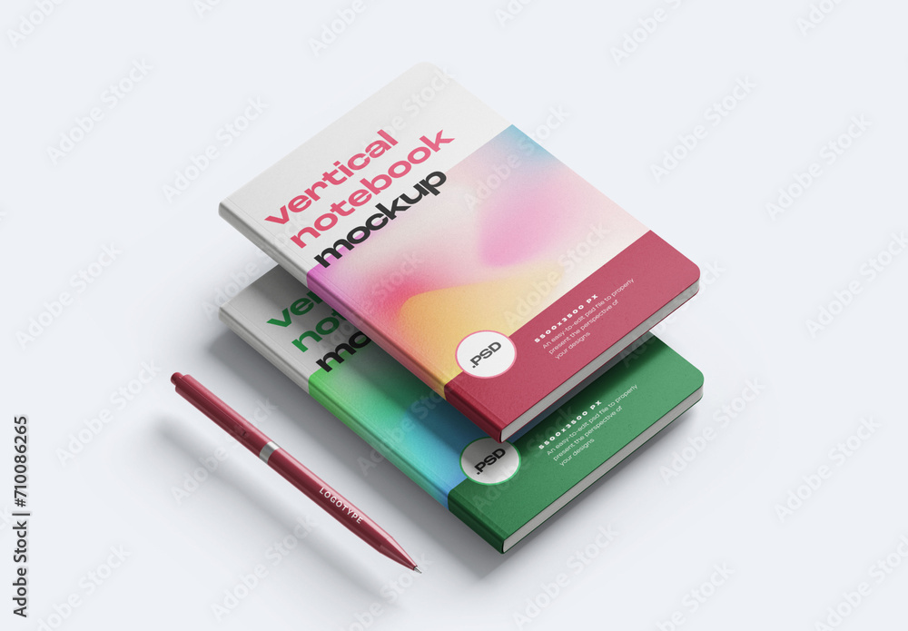 Vertical Notebook Mockup Stock Template | Adobe Stock